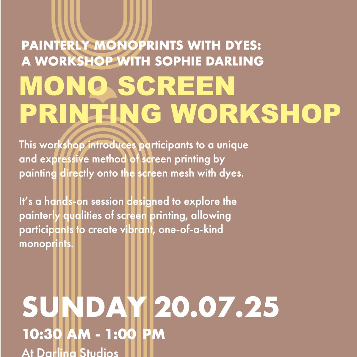 Mono Screen Printing Workshop | Mono Printing | Sophie Darling